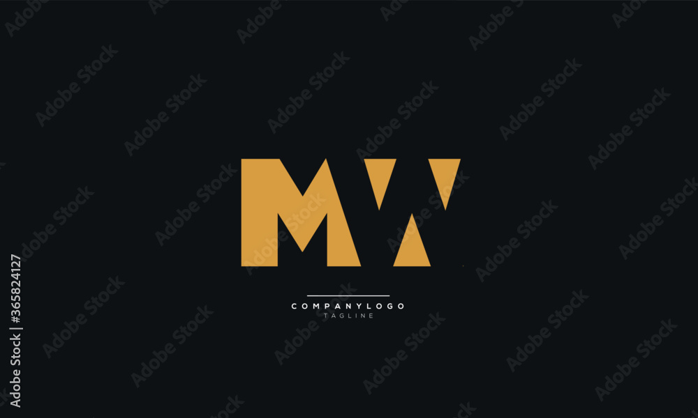 MW Letter Logo Alphabet Design Icon Vector Symbol Stock Vector | Adobe ...