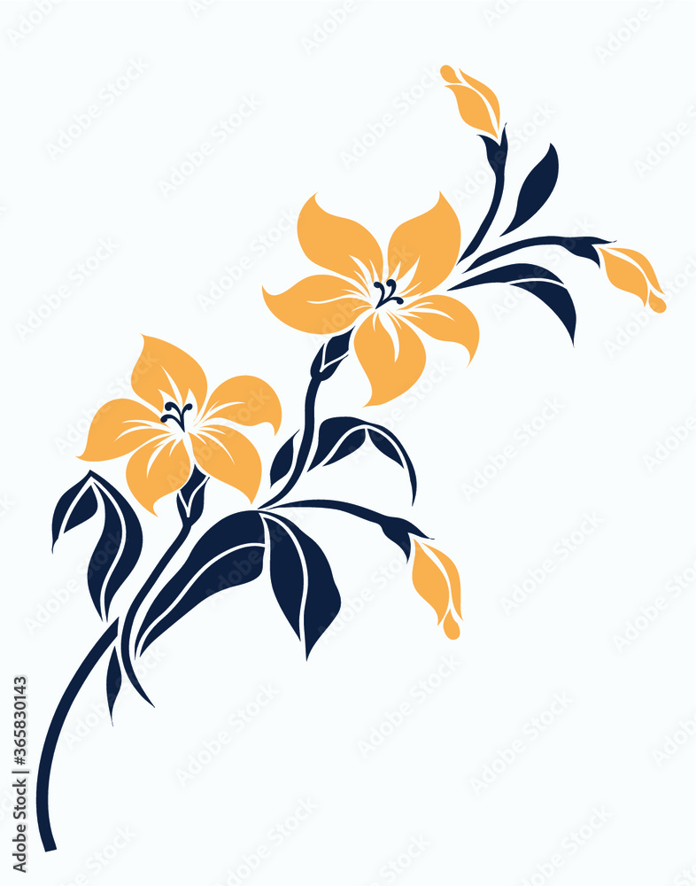 flower motif design element Stock Vector | Adobe Stock
