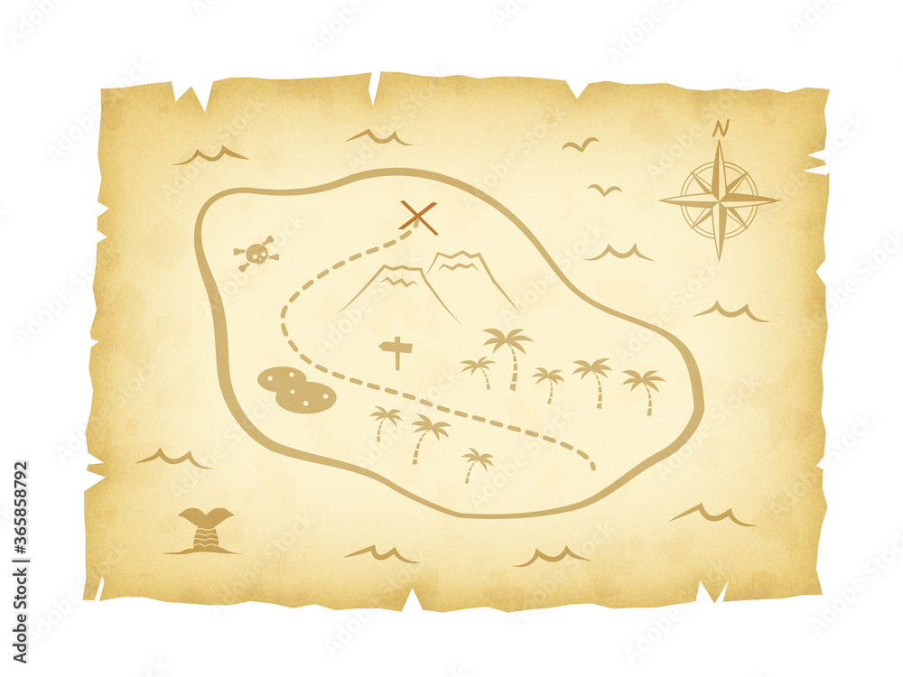 Treasure map illustration Stock Vector | Adobe Stock