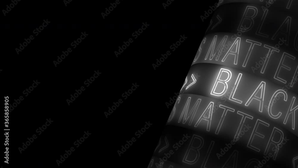 Black Lives Matter animation on black background with copy space for ...