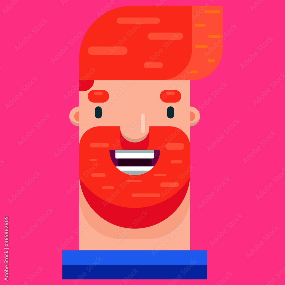 Red Hair Cartoon Caracter Vector Drawing Stock Vector | Adobe Stock