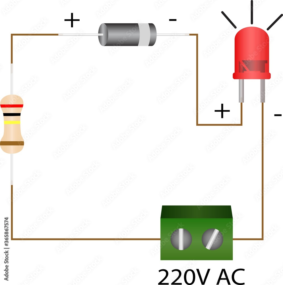 Poster Illustration of the electric circuit of a series connection of ...