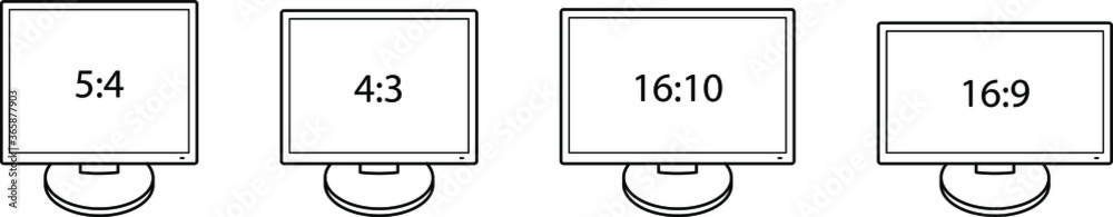 Diagrams comparing differences between different screen aspect ratios ...
