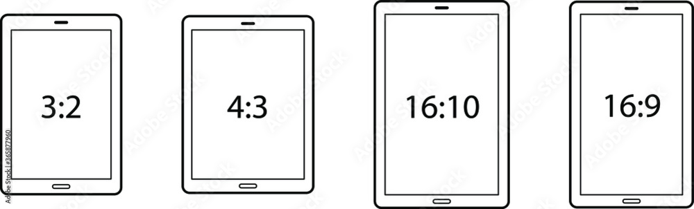 Diagrams comparing differences between different screen aspect ratios ...