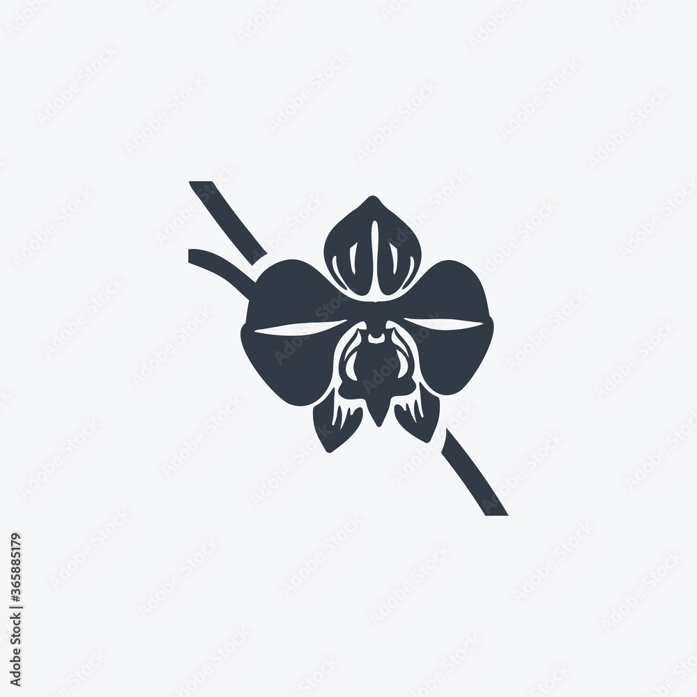 Orchid icon isolated on clean background. Orchid icon concept drawing ...