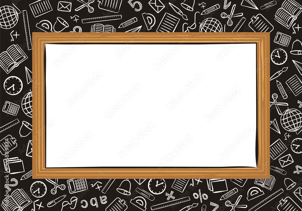 Template for school educational project or photo frame. School ...