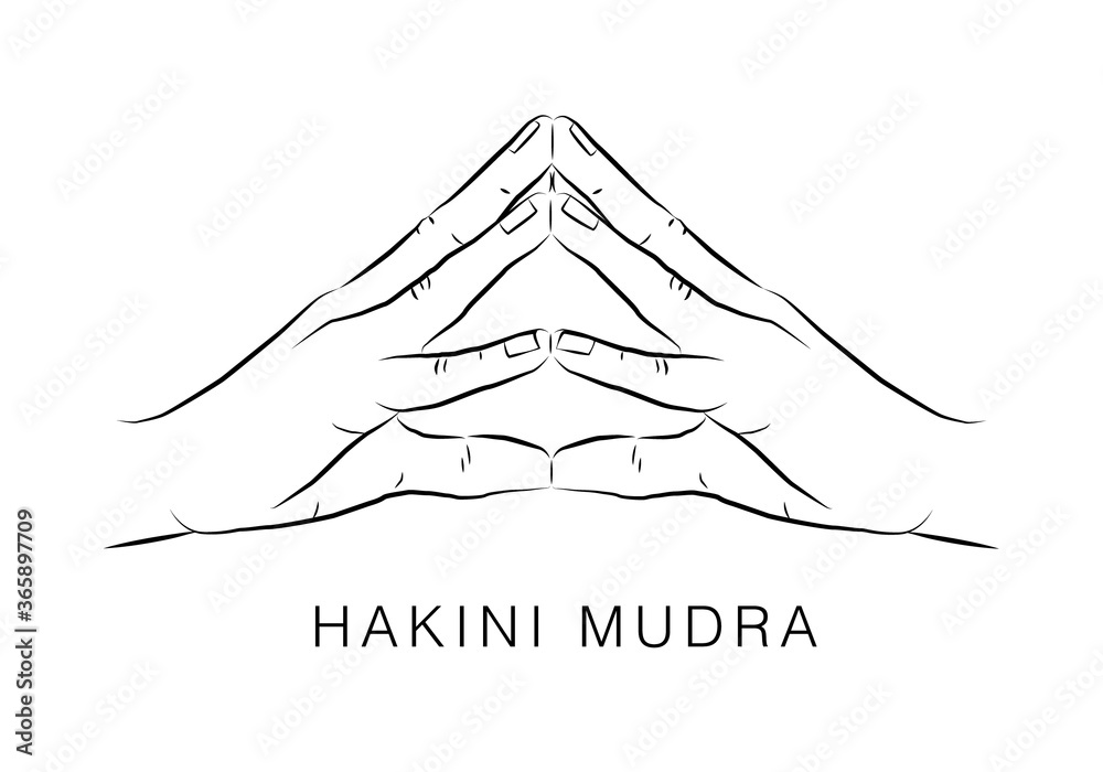 Photo & Art Print Hakini Mudra, yoga hand gesture, meditation pose, Bodil