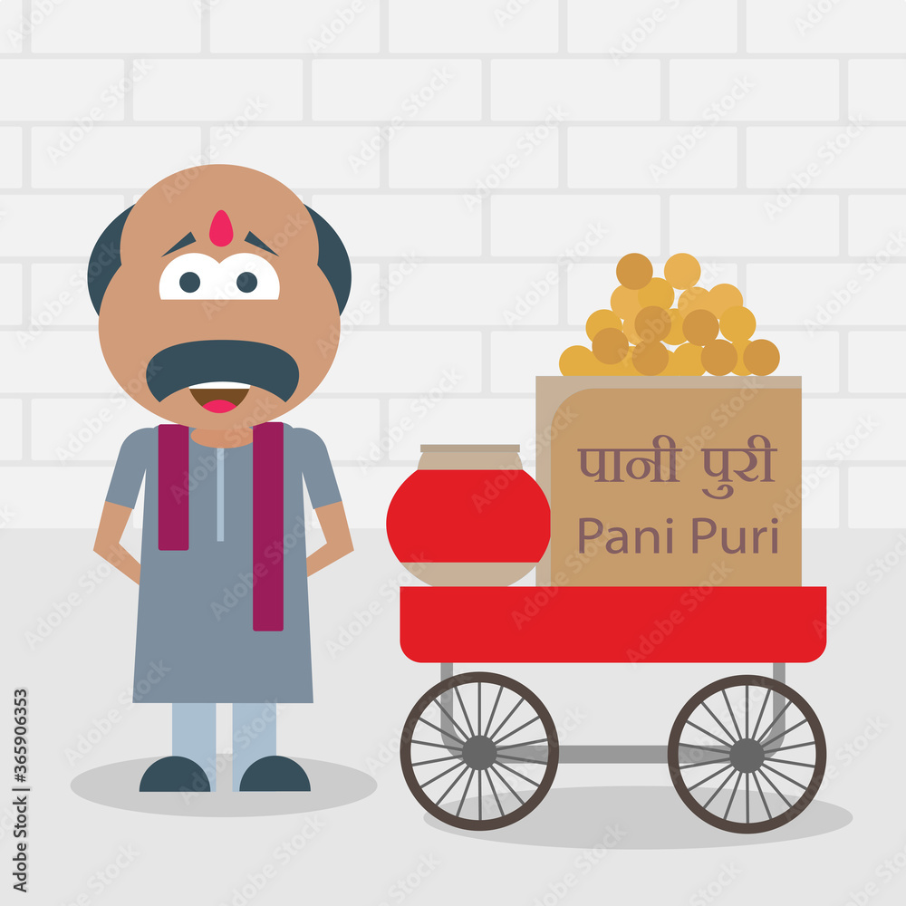Pani Puri Vendor, Street Food, Paani Puri - Water Balls Vendor, Puchka ...