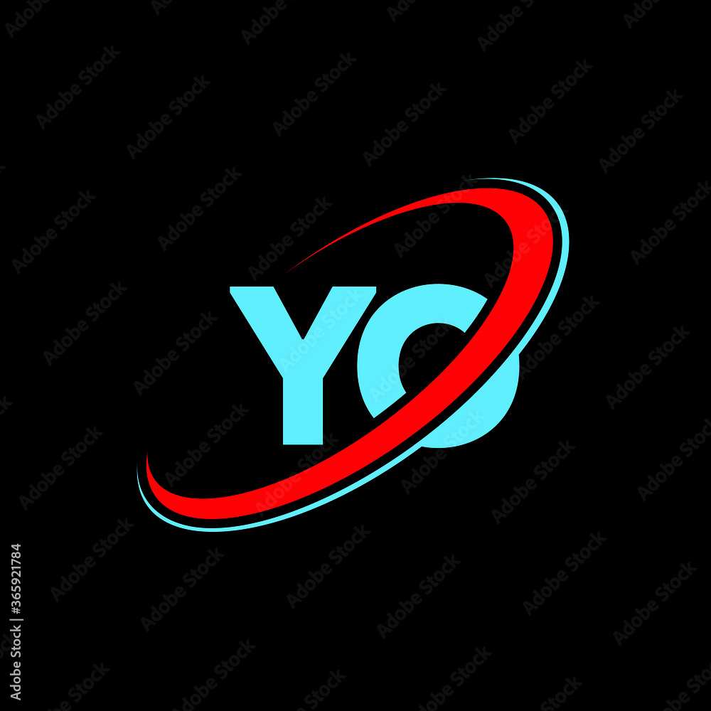 YO Y O letter logo design. Initial letter YO linked circle uppercase ...