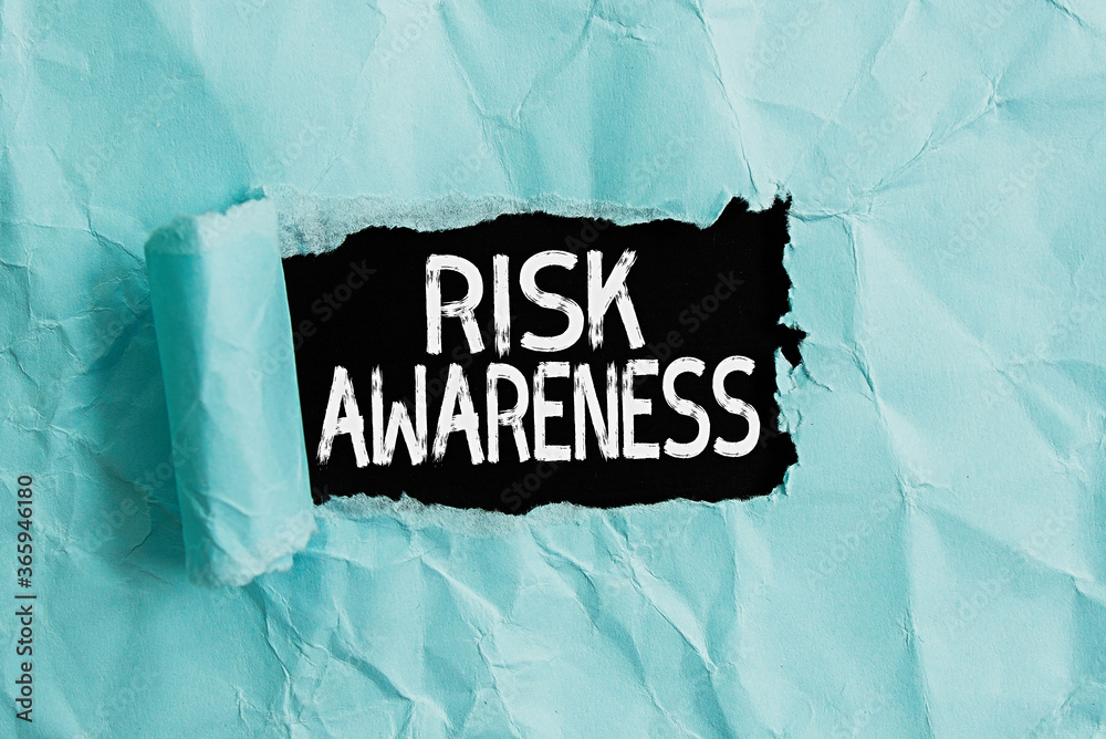 Handwriting text Risk Awareness. Conceptual photo recognizing factors ...