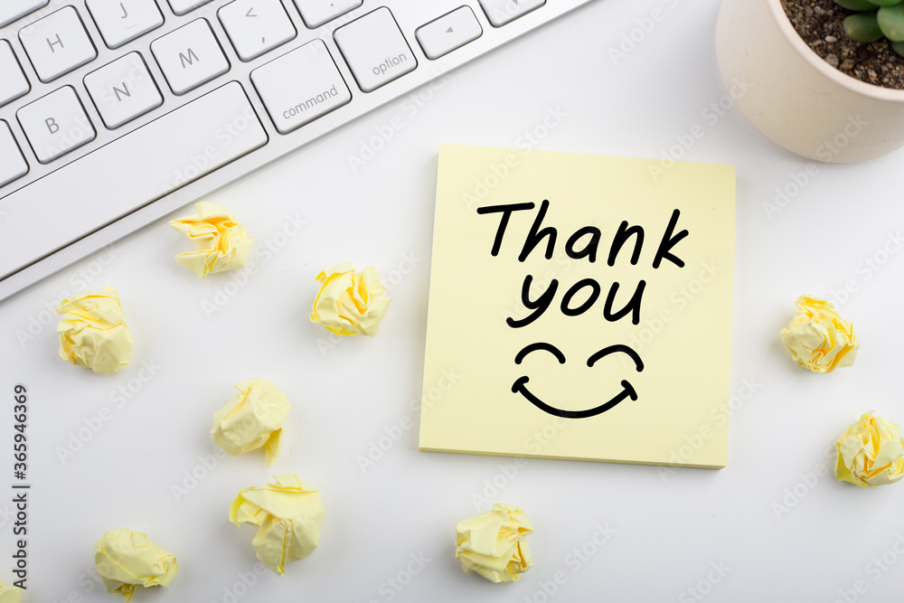 Thank You Concept On Sticky Note Stock Photo | Adobe Stock