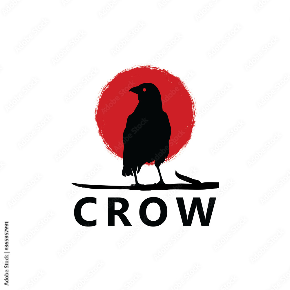 Crow Logo Template Design Vector Stock Vector | Adobe Stock