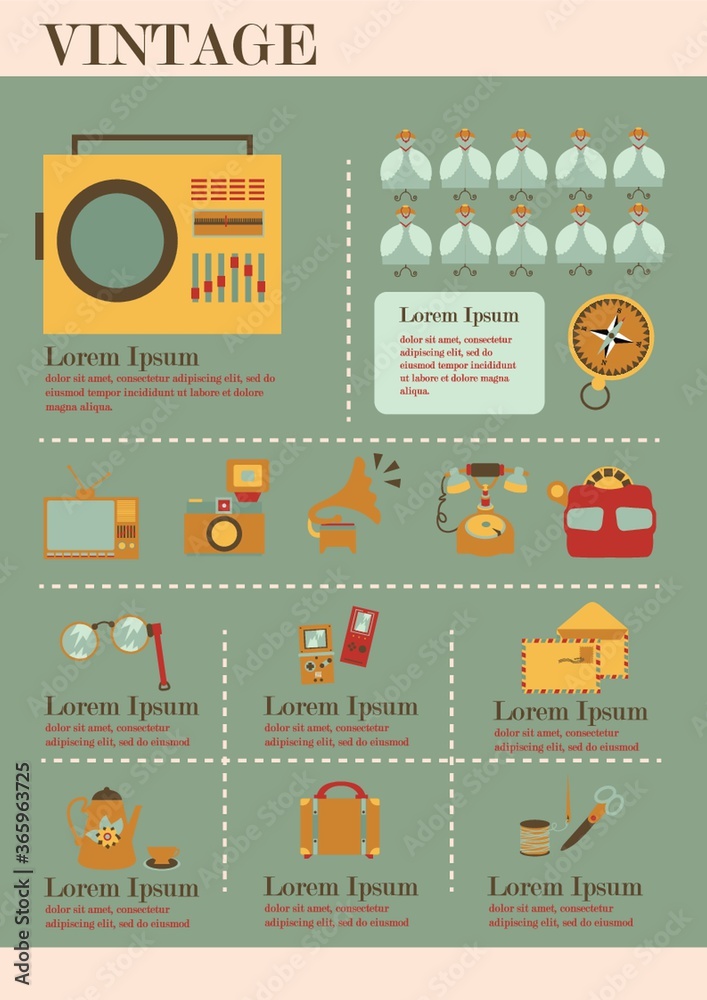 infographic of vintage Stock Vector | Adobe Stock