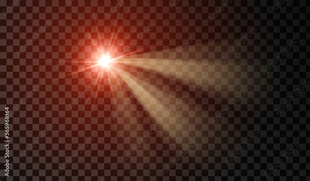 Lens flare. Light glow effect. Red sparkle and glare object. Isolated ...