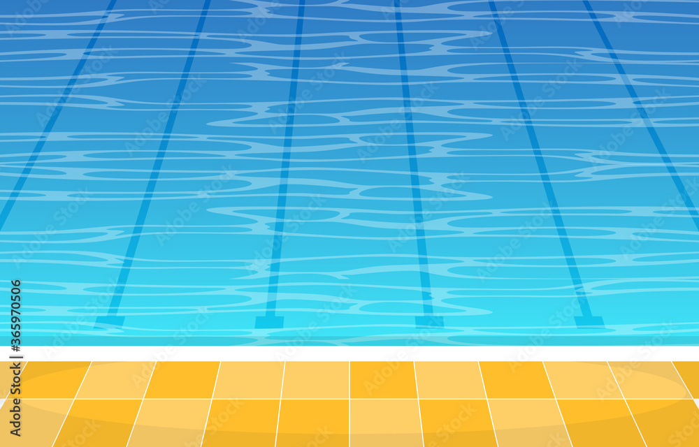 Swimming Pool Summer Holiday Healthy Sport Cartoon Illustration Stock ...