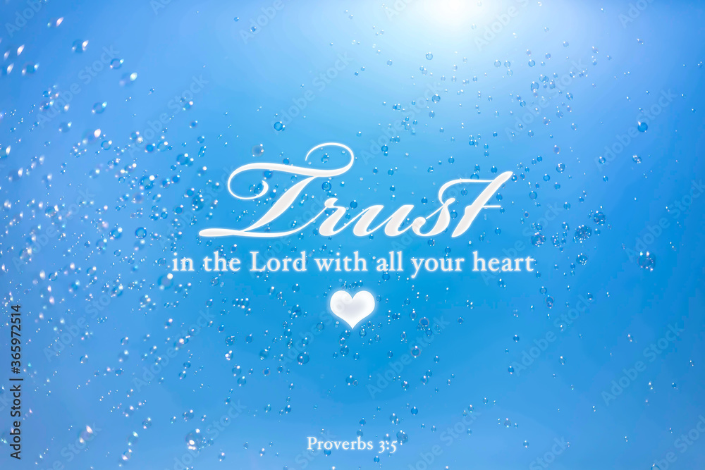 Trust in the Lord with all your heart | Bible Verse Stock Illustration ...