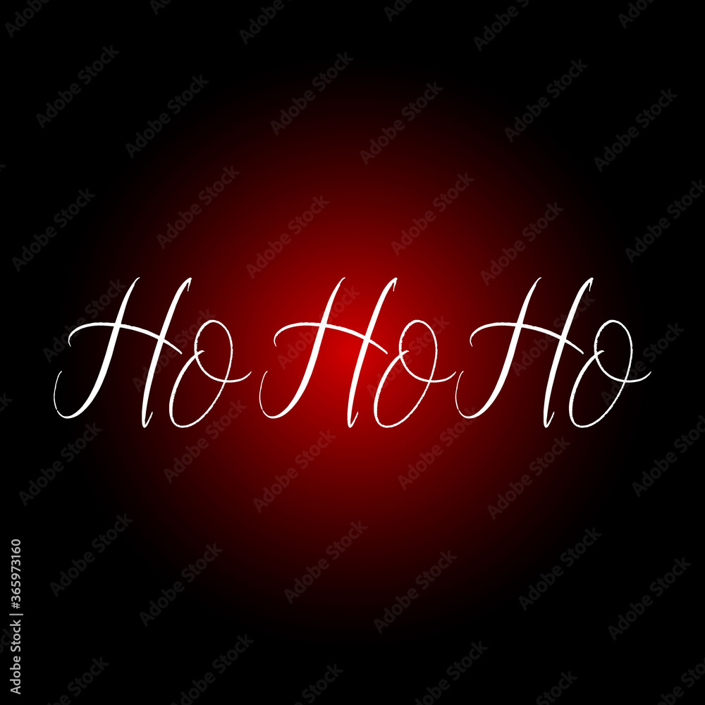 HoHoHo brush hand drawn paint on black background. Design lettering ...