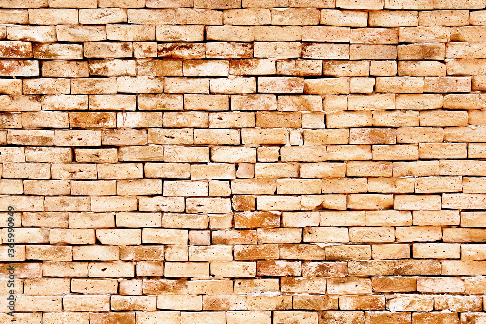 Vintage brick texture seamless pattern light brown background Stock ...
