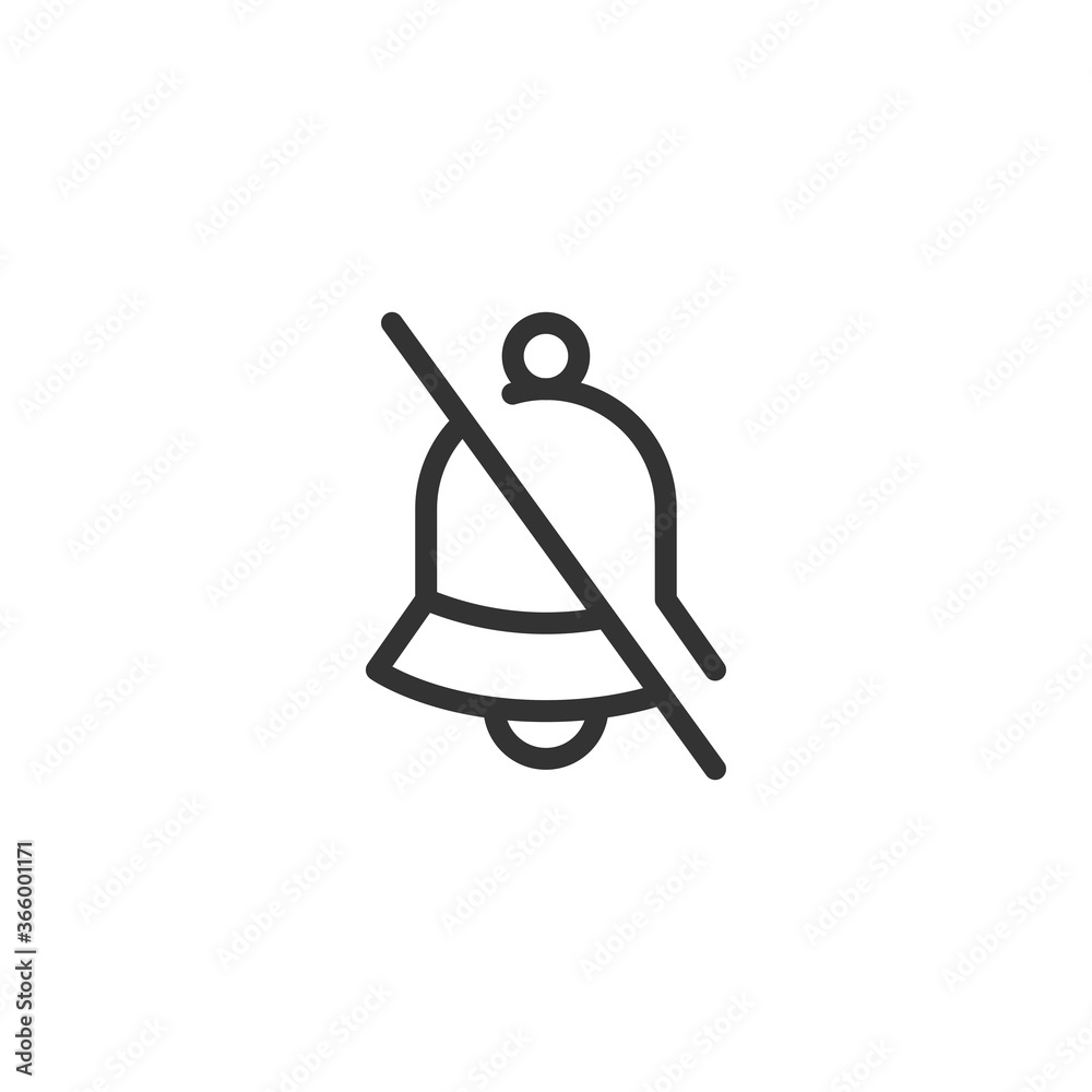 Turn off notifications icon. Silent alarm symbol modern, simple, vector ...