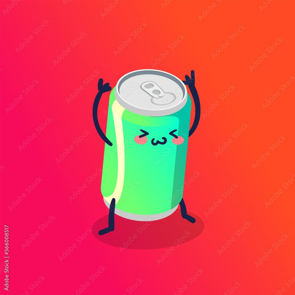 Cute cartoon Cola Cans. Cute lovely kawaii emoticon emoji face, smile ...