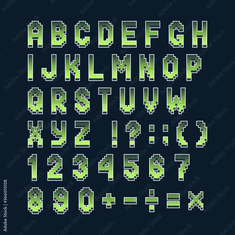 Pixel retro alphabet Stock Vector | Adobe Stock