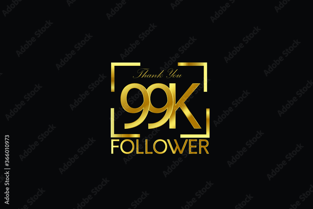 99K, 99.000 Follower Thank you Luxury Black Gold Cubicle style for ...
