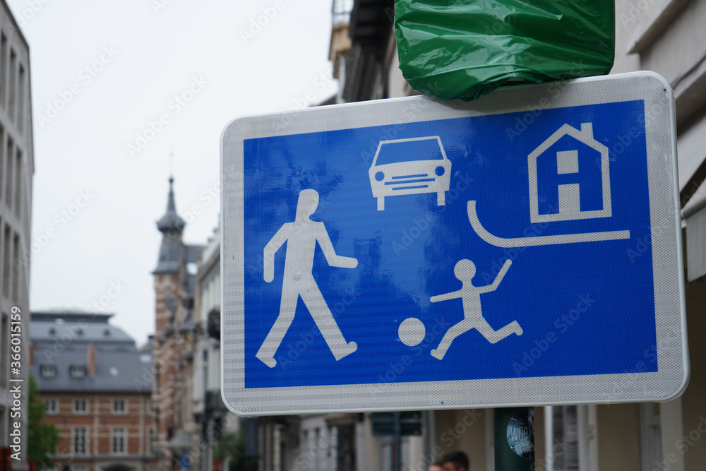 traffic signs in Brussels, Belgium Stock Photo | Adobe Stock