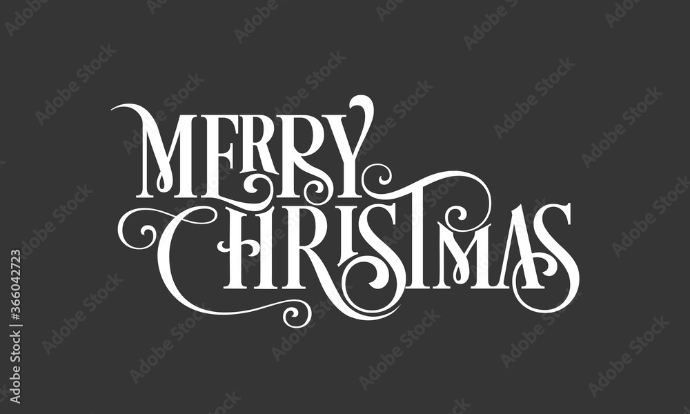 Merry Christmas beautiful lettering design isolated on black background ...