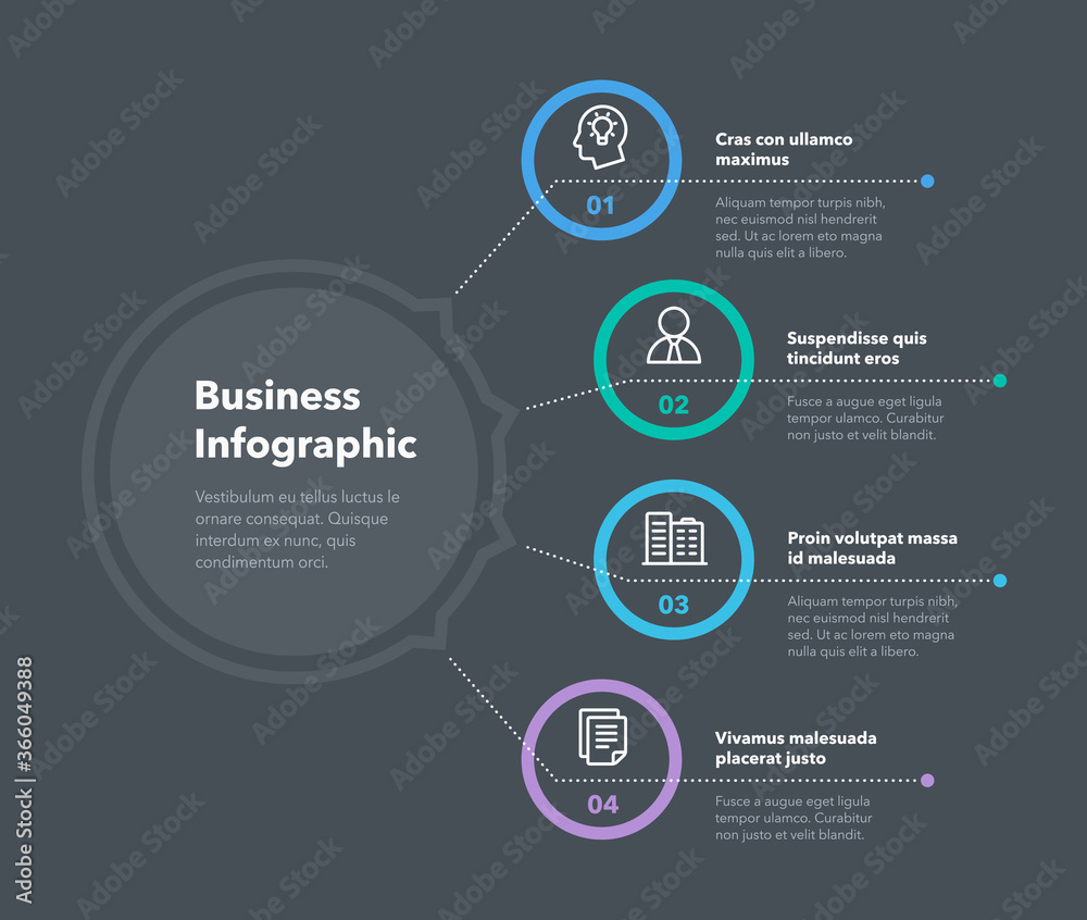 Simple concept for business diagram with four steps and place for your ...