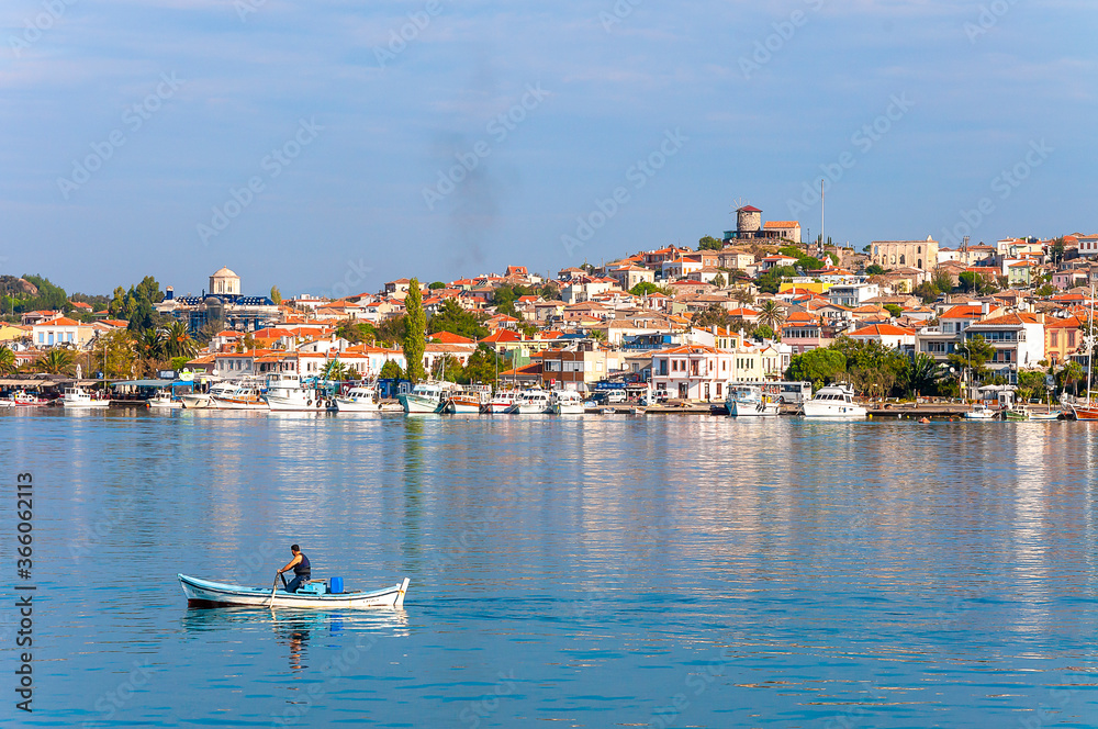 Cunda Island view from sea. Cunda Island is beautiful island for ...