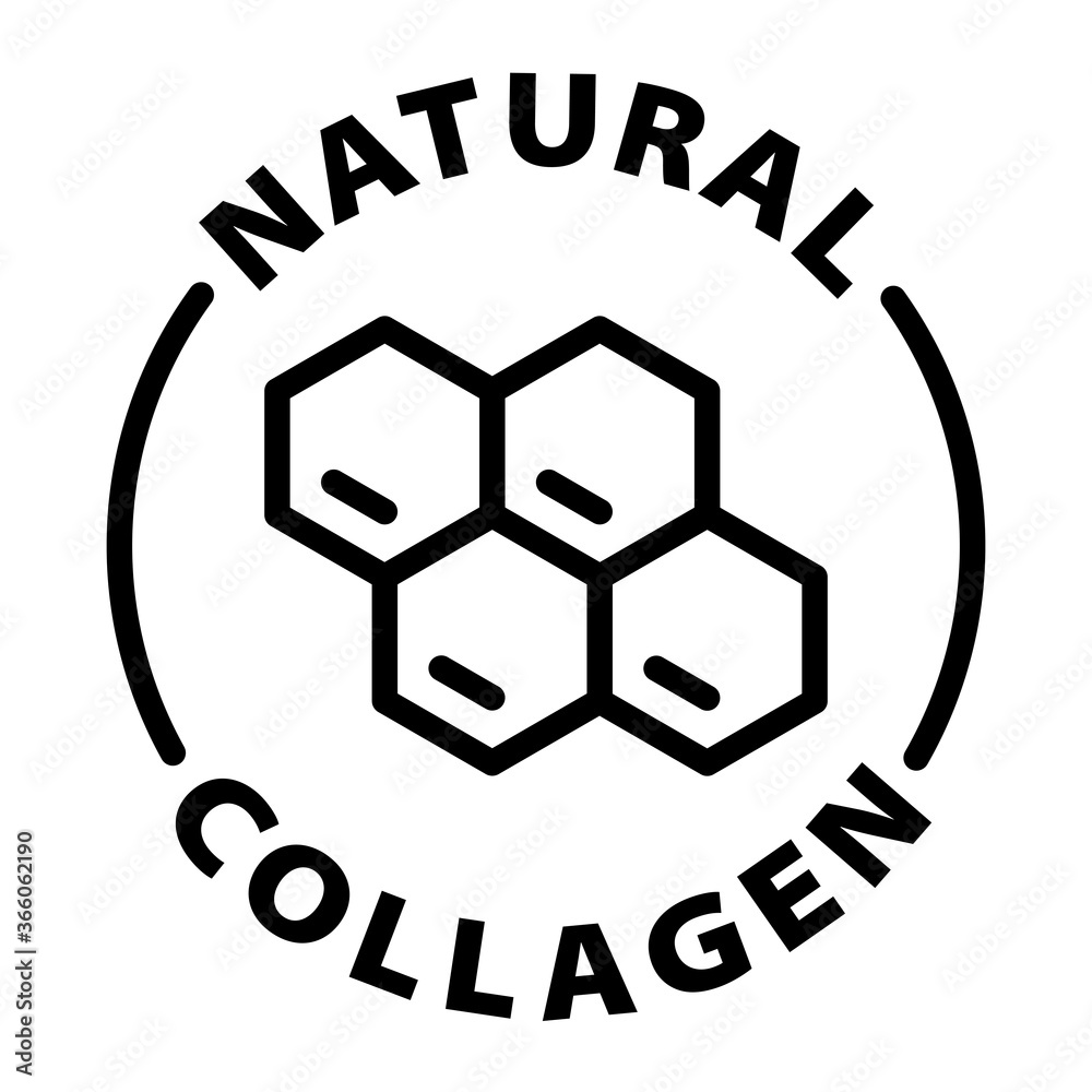natural collagen outline black vector icon Stock Vector | Adobe Stock