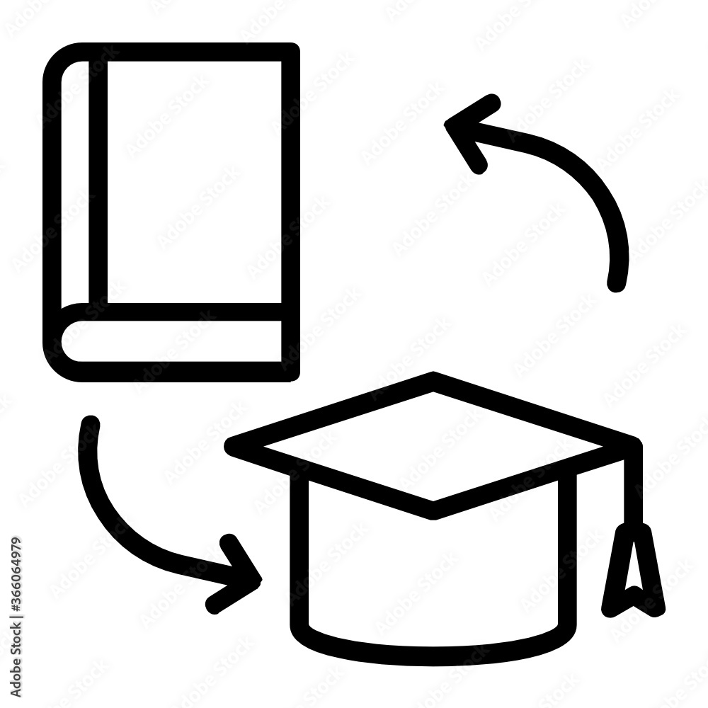 Knowledge Transfer Concept, Education Exchange with Degree Vector Icon ...