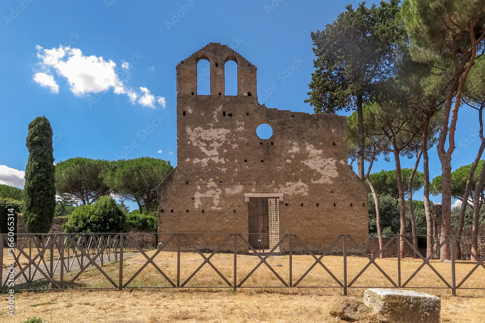 Ruins of the facade of the Church of St. Nicholas on the ancient Roman ...