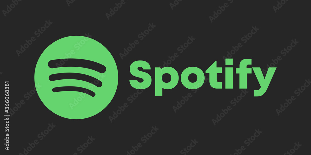 Spotify logo, dark mode. Editorial vector. Kyiv, Ukraine - July 20 ...