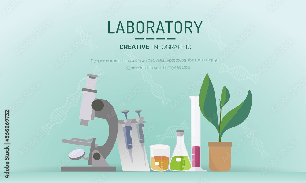 Research laboratory vector illustration concept, scientis working at ...