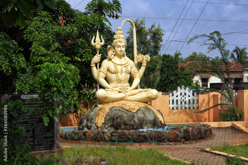Shiva statue in a temple in Manipal, India Stock Photo | Adobe Stock