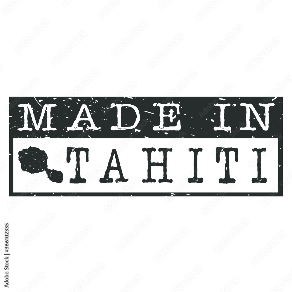 Made In Tahiti. Stamp Rectangle Map. Logo Icon Symbol. Design ...