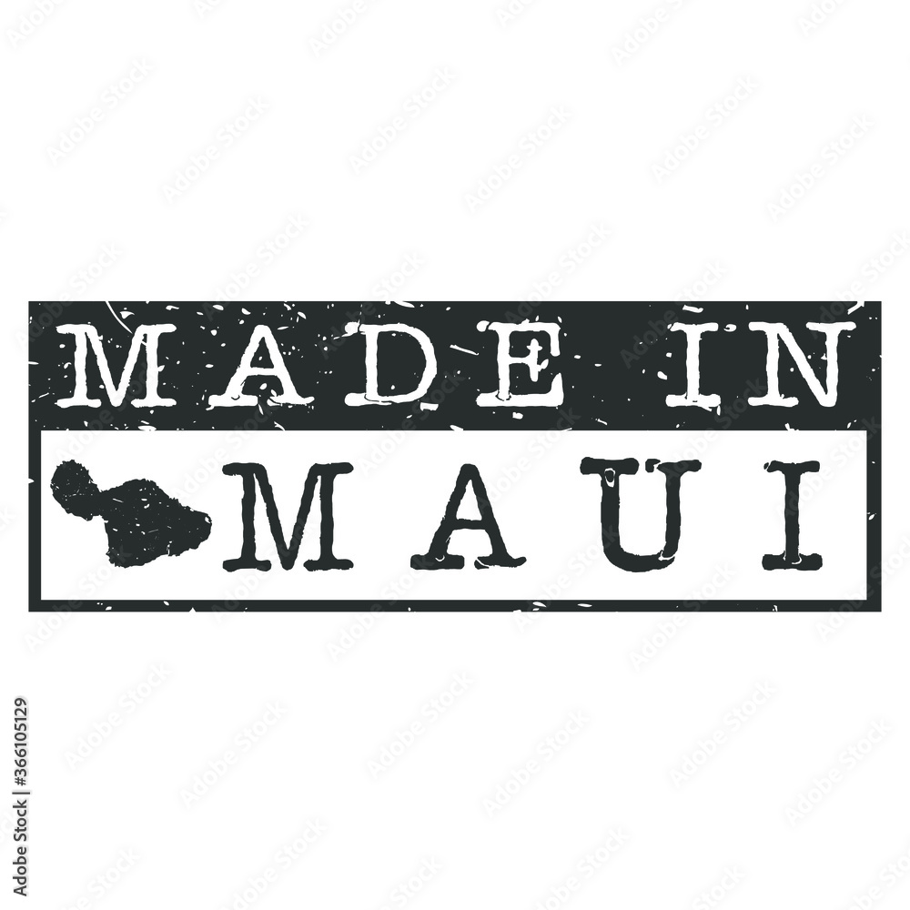 Made In Maui. Stamp Rectangle Map. Logo Icon Symbol. Design ...
