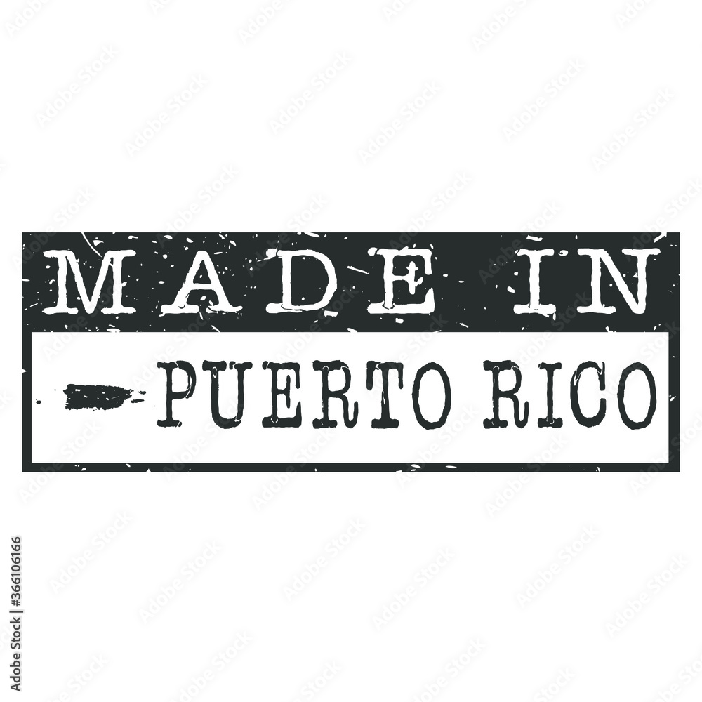 Made In Puerto Rico. Stamp Rectangle Map. Logo Icon Symbol. Design ...