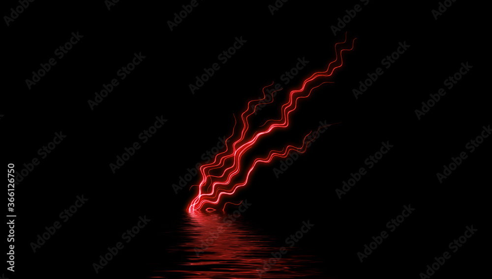 Abstract realistic nature red lightning thunder background . Bright ...