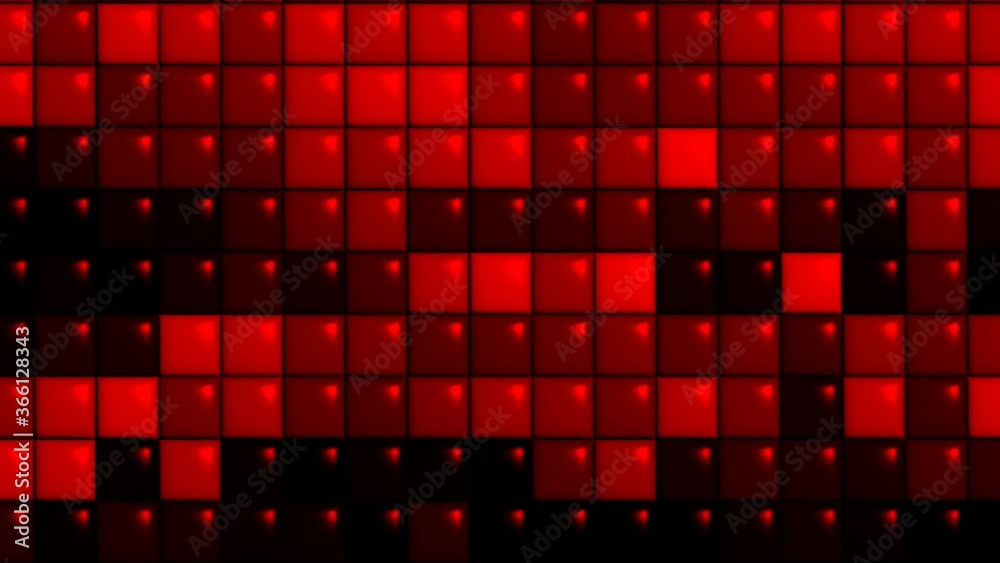 3d Red squares, animated wall lights, smooth animation loops red ...