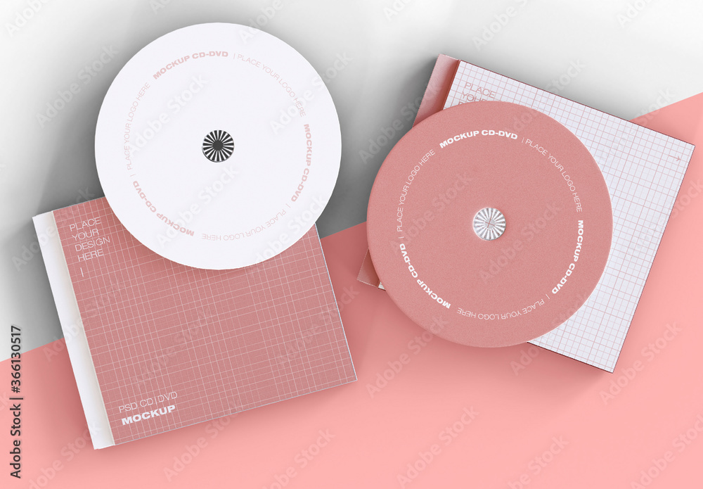 Set of Two Cd Discs Mockup Stock Template | Adobe Stock