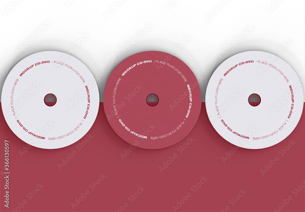 Top View of Three DVDs Mockup Stock Template | Adobe Stock