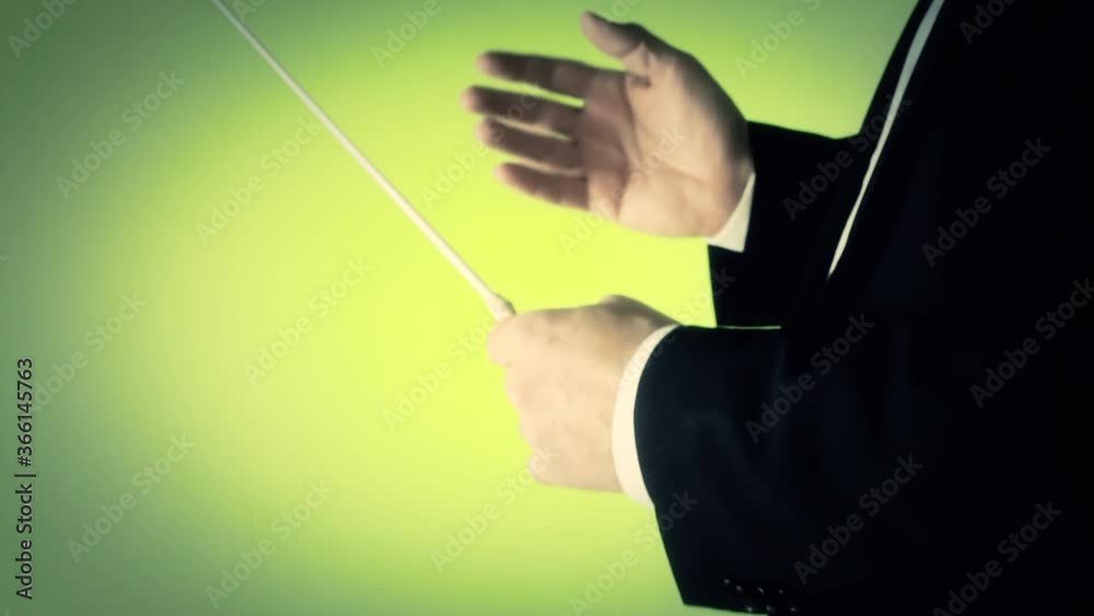 Vidéo Stock The hands of an orchestra conductor, leading the ...