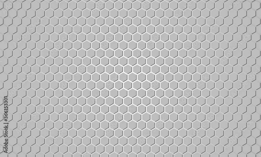 Light hexagon in gray background. Gray honeycomb texture grid. Grey ...