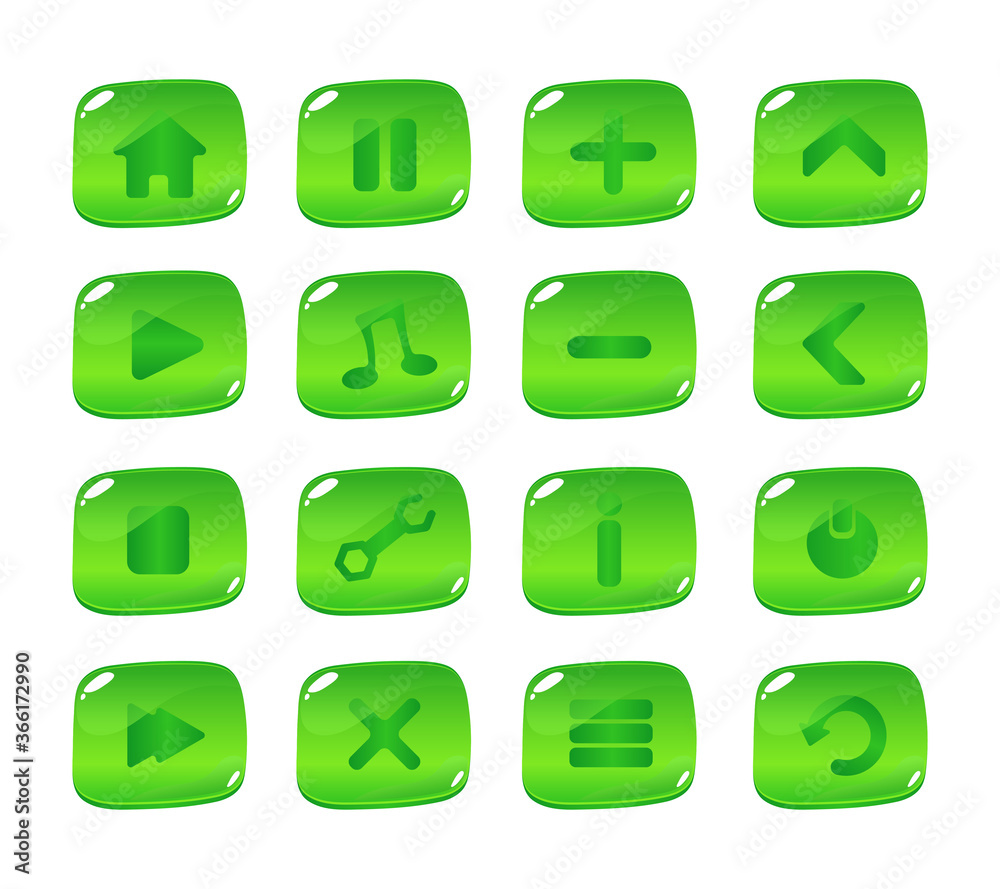 Vetor de Buttons set. Vector GUI asset collection for game and app. UI ...