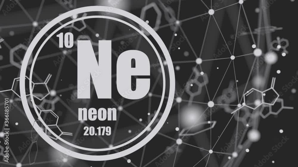 Neon chemical element. Sign with atomic number and atomic weight ...