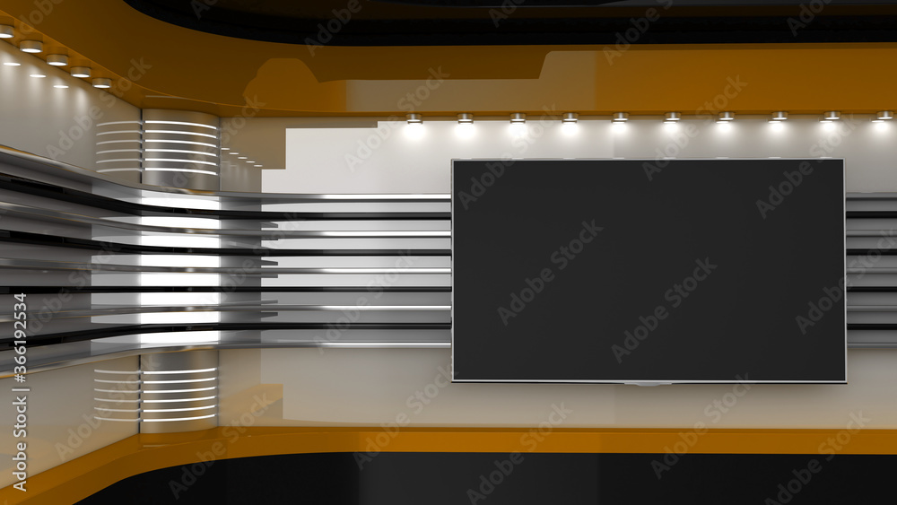 Tv Studio. Backdrop for TV shows. TV on wall. News studio. The perfect ...