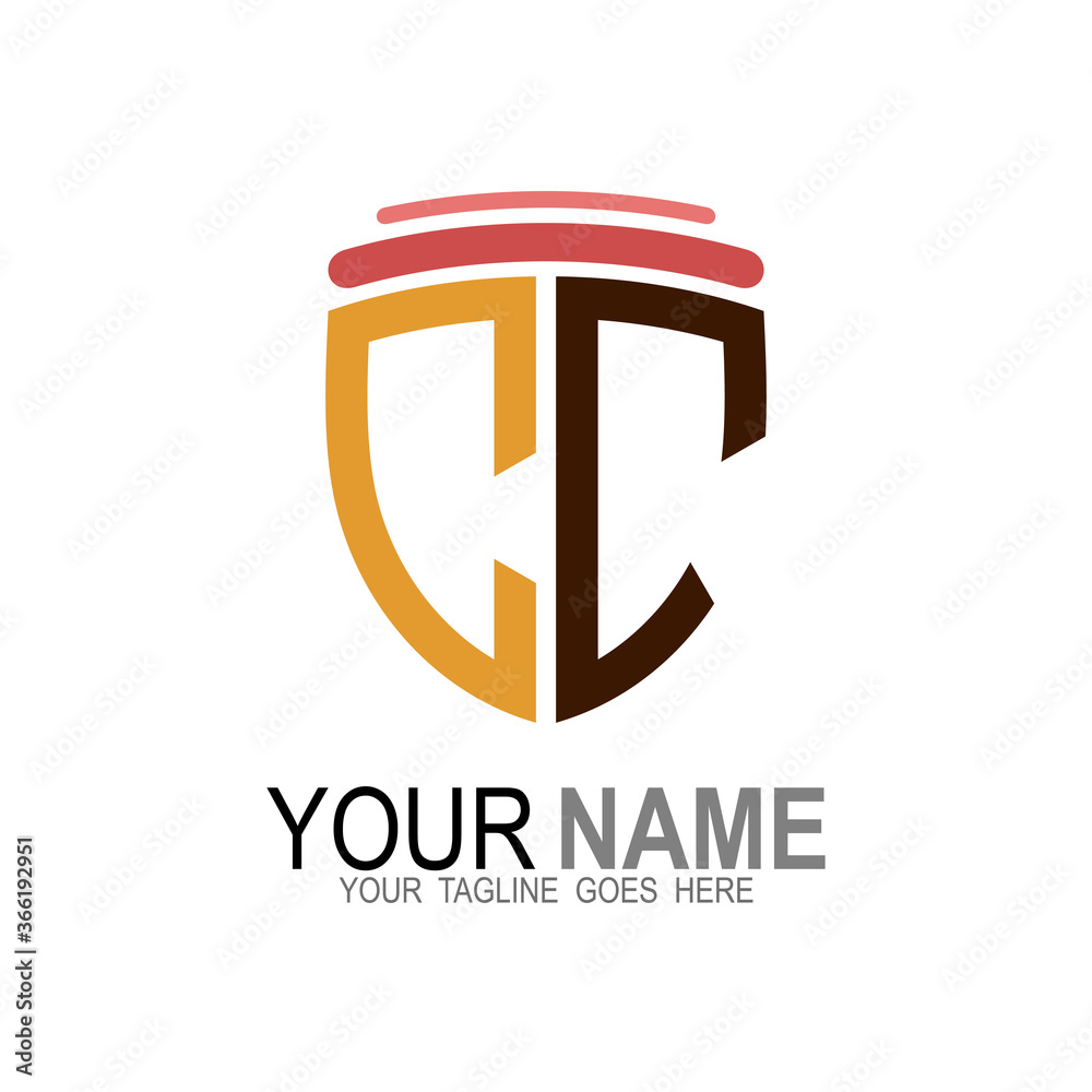 CC logo with shield design combination, C and C monogram logo design ...