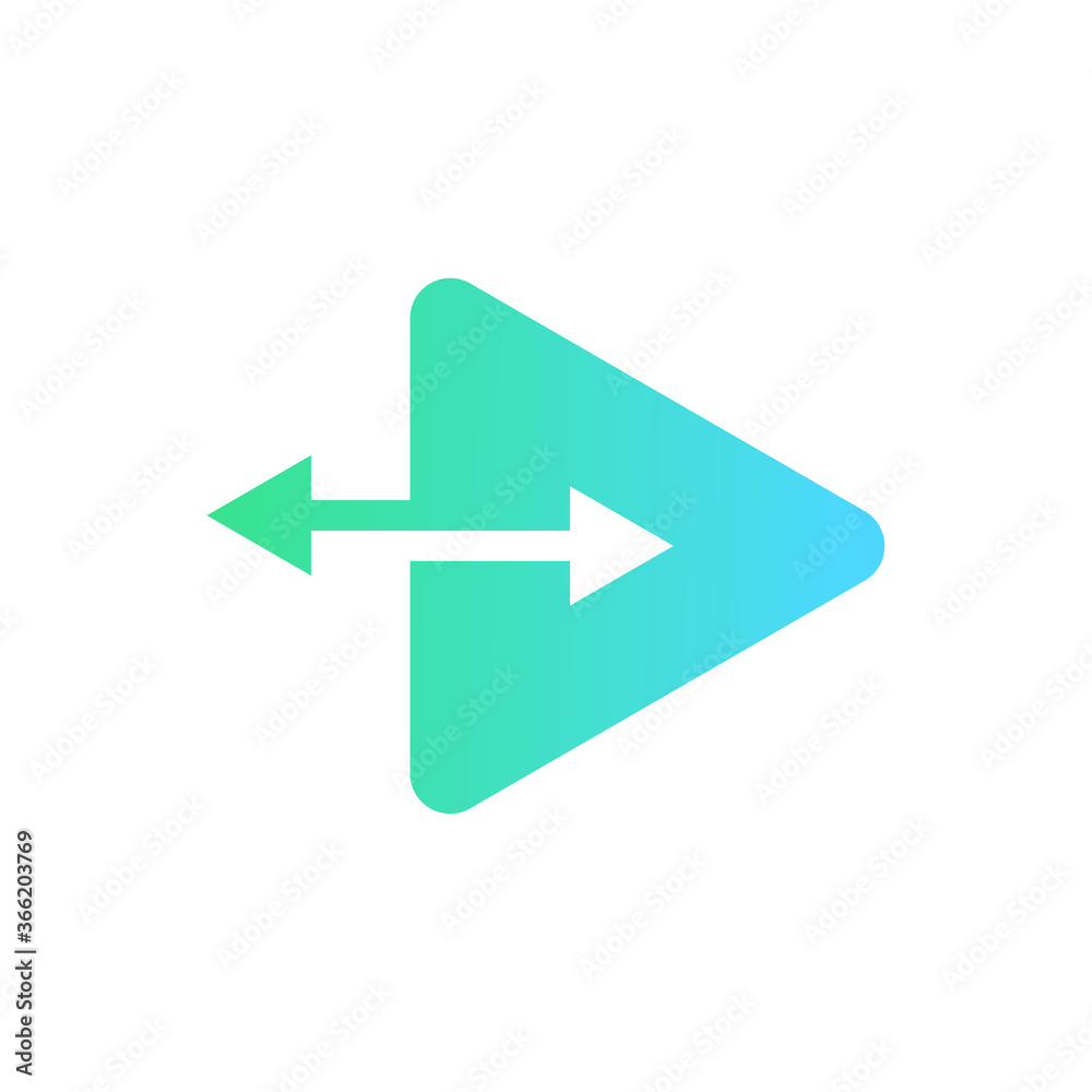 Input and output vector triangle arrow logo. Play media icon. Stock ...